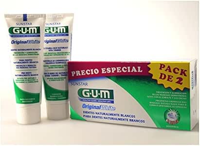GUM ORIGINAL WHITE PASTA DENTAL 75 ML "DUO PACK": Amazon.es: Salud y ...