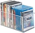 mDesign DVD Storage Container - DVD Holder with Grip - Plastic - DVD ...