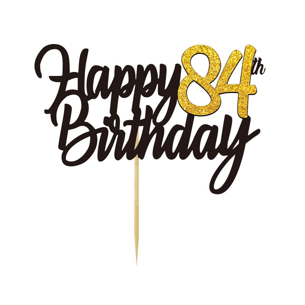 Happy 84th Birthday Cake Toppers Glitter 84th Anniversary Cake Topper ...