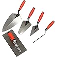 Wedge: 5 Piece Professional Masonry Trowel Set | Tempered Steel Blades | Contains 13" Brick ...