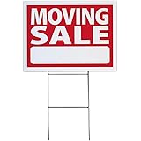 Amazon.com: Moving Sale Sign Kit - 4 Pack (Includes 4 Signs and Stakes ...