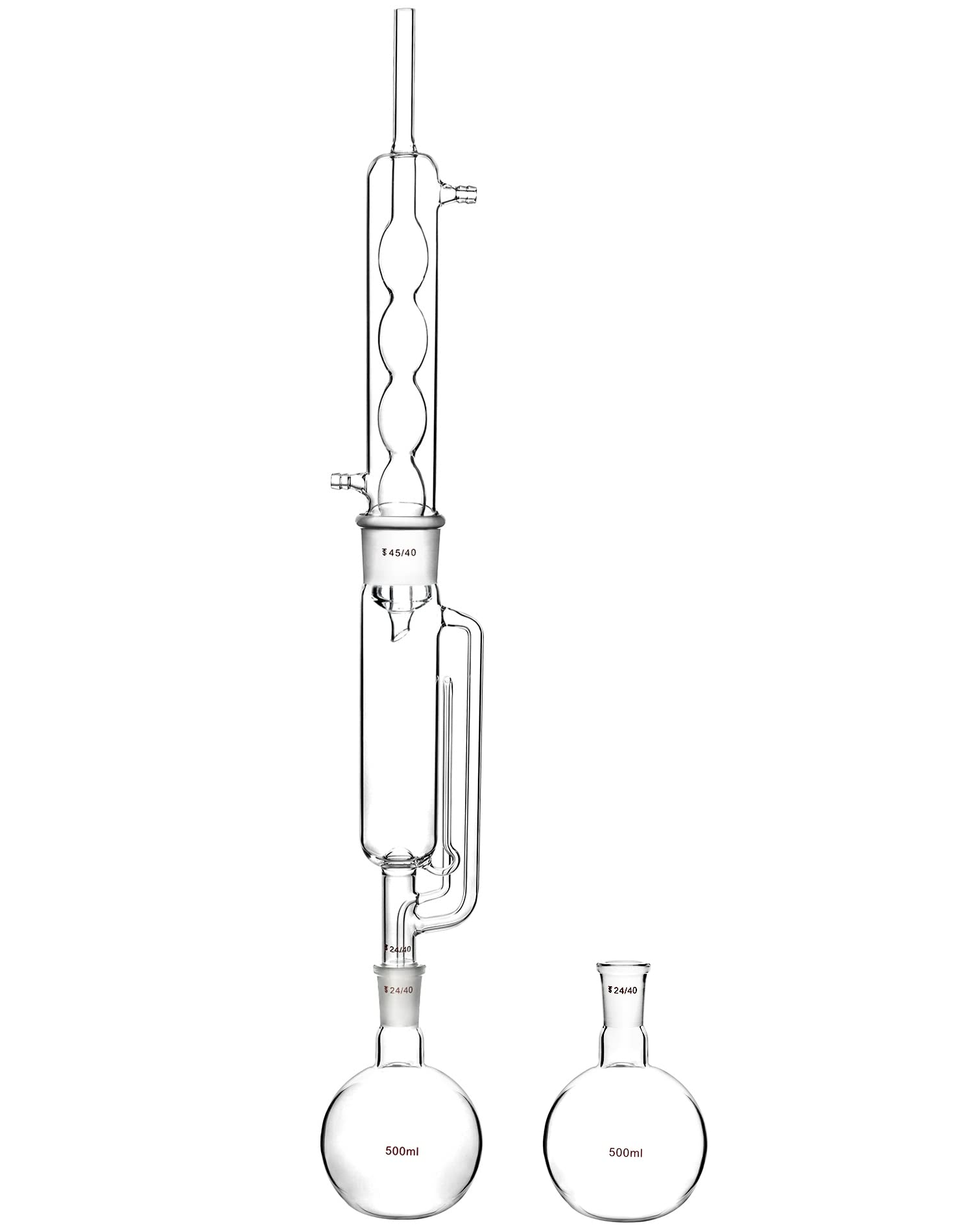 QWORK Glass Soxhlet Extraction Apparatus Set 45/40 With Tube, Lab ...