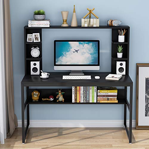 Tribesigns 47 Inches Computer Desk With Hutch Modern Writing Desk With