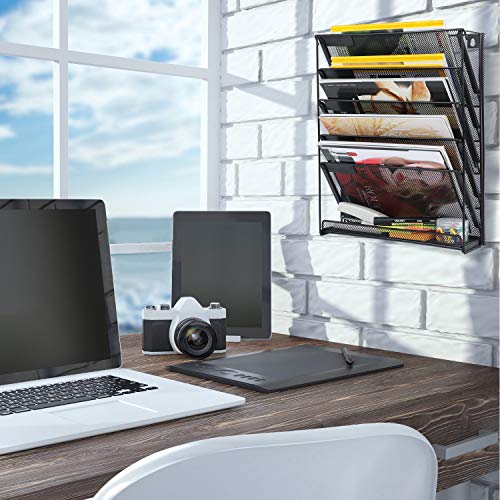 samstar Wall File Organizer Holder, 5-Tier Wall Mount Vertical File ...
