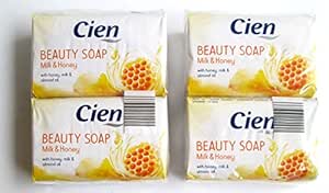 Amazon.com : Cien:"Milk & Honey" Beauty Soap with Honey, Milk & Almond ...