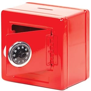 Amazon.com: Tobar Combination Lock Money Box Safe Piggy Bank Red Black ...