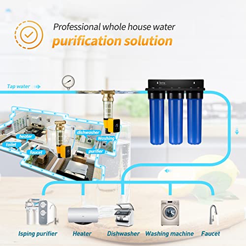 iSpring WSP50ARB Spin Down Sediment Water Filter, Reusable with Touch ...