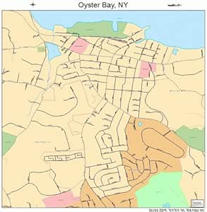 Amazon.com: Large Street & Road Map of Oyster Bay, New York NY ...