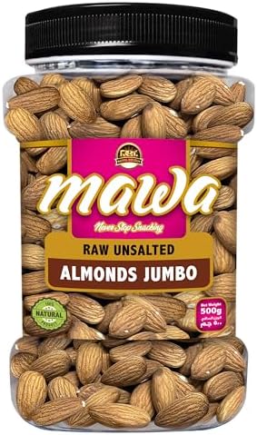 Mawa Raw Almonds Jumbo 500g | Badam | Premium Variety Dried Fruit Nuts ...