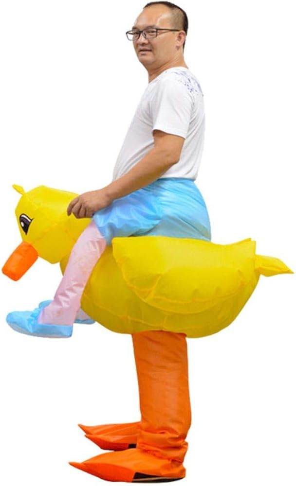 LASISZ Aufblasbarer Halloween-Anzug mit Entenkostüm für Partyspaß, GELB ...