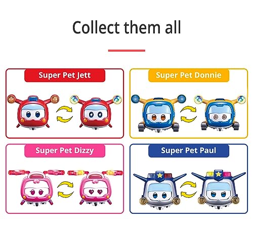 Super Wings Super Pets 4-Pack Collection Super Pets Jett, Donnie, Paul ...