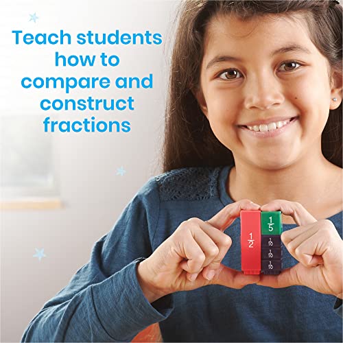 hand2mind Plastic Rainbow Fraction Tower Cubes Montessori Math ...