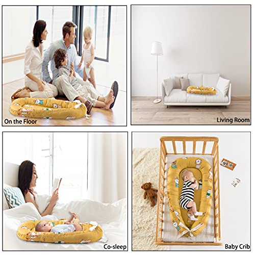 NTCOCO Baby Lounger Baby Nest 100% Soft Breathable Cotton Co-Sleeping ...