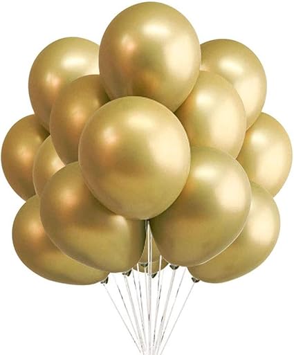 50PCS Metallic Party Balloons Latex 10 inch Party Balloons Gold Color ...