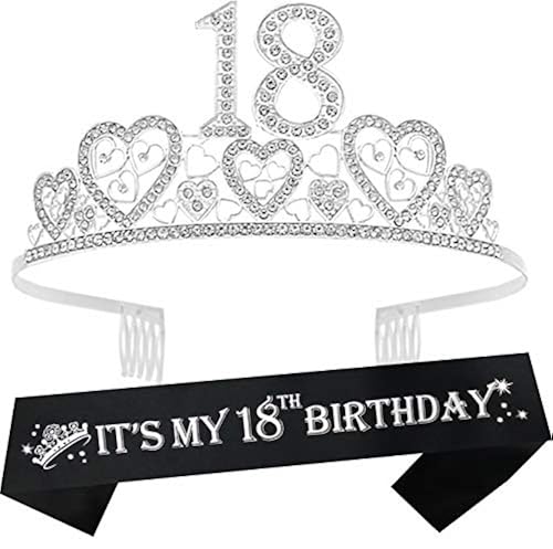 18th Birthday Sash and Tiara,18th Birthday Sash,18 Birthday Decorations ...