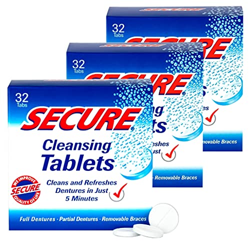 Secure Anti-Plaque Cleansing Tablets pH Formula Removes Odors, Stains ...