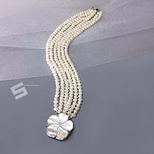 Amazon.com: Multi Strand Real Pearls Statement Bracelet, Deliacte ...