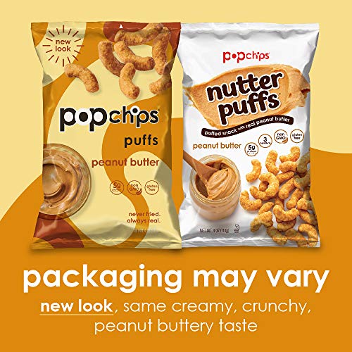 popchips Nutter Puffs Peanut Butter 4 Oz Bags (Pack Of 12) | Pricepulse