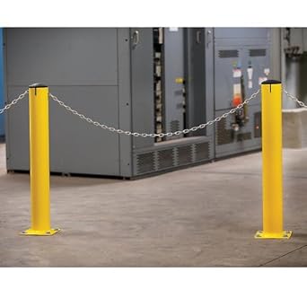 Relius Solutions Steel Bollard With Chain Link Slots - 4.5"Dia.X42"H ...