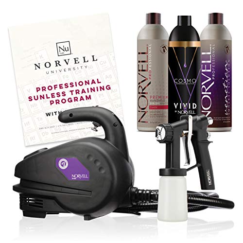 Norvell Sunless Kit - M1000 Mobile HVLP Spray Tan Airbrush Machine + 8 oz Tanning Solutions in ...