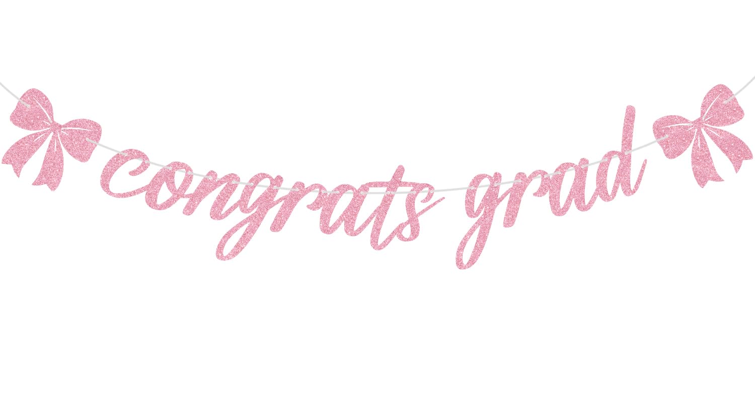 Pink Glitter Congrats Grad Banner, Congrats 2025/Class of 2025/So Proud ...