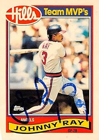 Johnny Ray autographed baseball card (California Angels) 1989 Topps ...