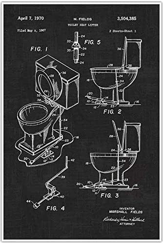 Amazon.com: Toilet Patent Print, Blueprint Plumbing Poster: Handmade