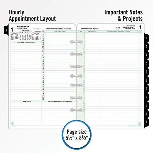 Day-Timer 2020 Daily Planner Refill, 5-1/2" x 8-1/2", Desk Size 4, Two ...