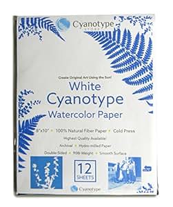 Amazon.com : Cyanotype 8" x 10" Paper - 12 pack (White) : Office Products