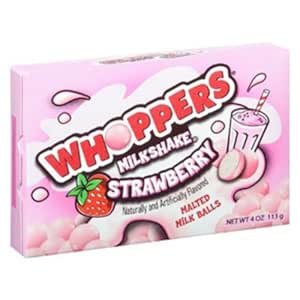 Amazon.com : Whoppers Strawberry Milkshake Malted Milk Balls, 4-Ounce ...