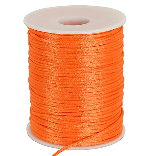 Amazon.com: TONIFUL 2mm x 110 Yards Orange Nylon Cord Satin String for ...