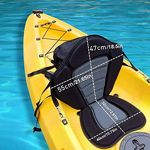 Kayak Seat Deluxe Padded Fishing Boat Seat Deluxe Sit-On-Top Canoe Seat ...