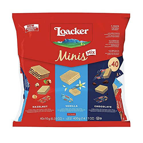 Loacker Minis Wafer Variety Pk - 30% Less Sugar - Premium Assorted ...
