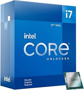 Amazon.com: Intel Core i7-12700KF Desktop Processor 12 (8P+4E) Cores up to 5.0 GHz Unlocked ...