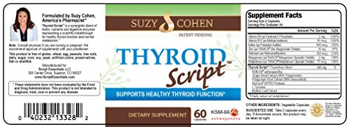 Thyroid Script Dietary Supplement - Supports Healthy Thyroid Function, Immune System - Energy ...