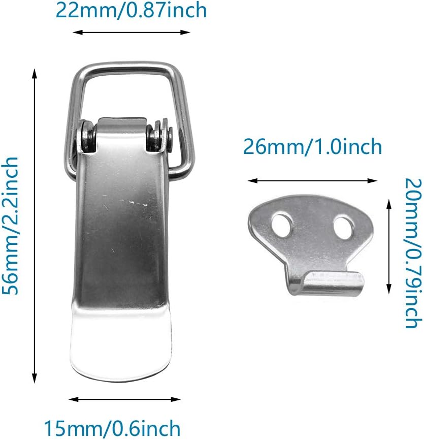 FUJIE 8Sets Stainless Spring Loaded Toggle Catch Latch Hasp Toggle ...