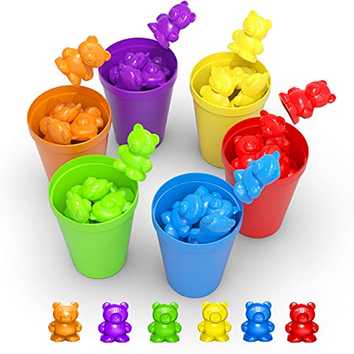 Colorful Counting Bears With Coordinated Sorting Cups | Montessori ...