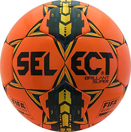 Select Sport America Brillant Super Soccer Ball, Orange, Size 5 ...
