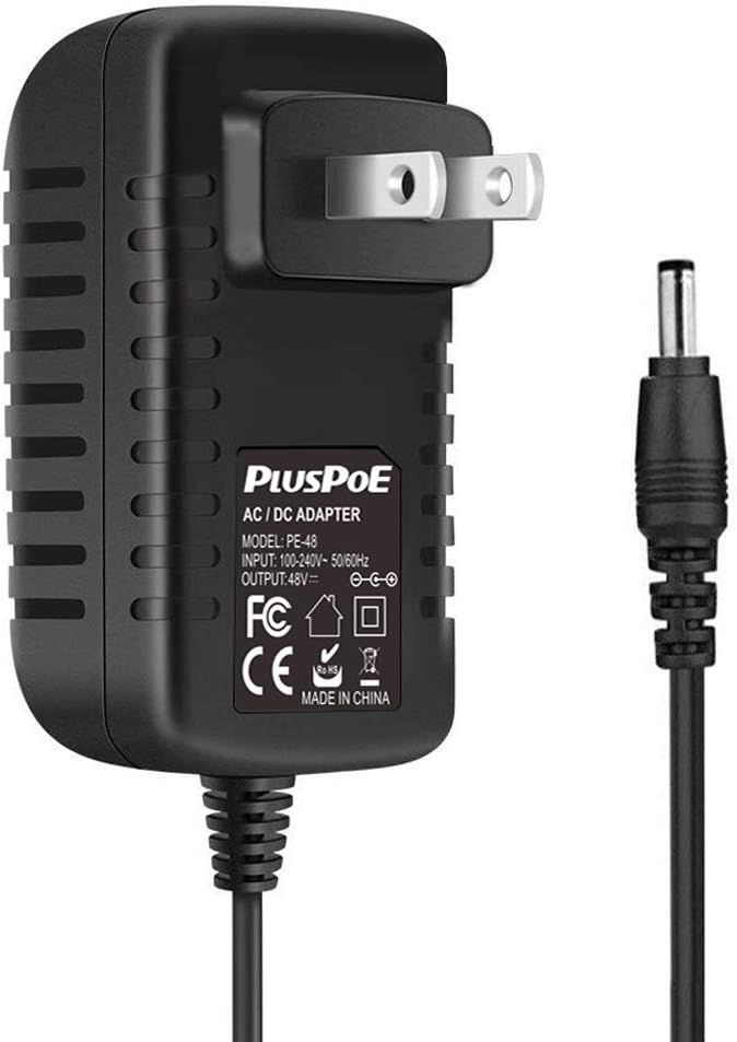 PLUSPOE 48 Volt Power Supply Adapter for VOIP Polycom IP Phones VVX 300 ...
