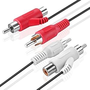 Amazon.com: TNP RCA Piggyback Extension Cable (12 Feet) 2RCA Audio ...