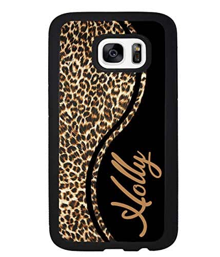 Amazon.com: Leopard Skin Personalized Black Rubber Phone Case Compatible With Samsung Galaxy S21 ...