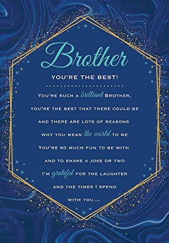 Heartfelt Wishes Sentimental Birthday Card Brother – 9 x 6 inches ...