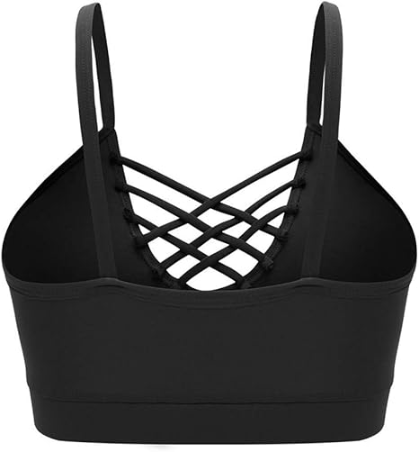 Seamless Criss Cross - Front Strappy Sports Bras for Women with ...