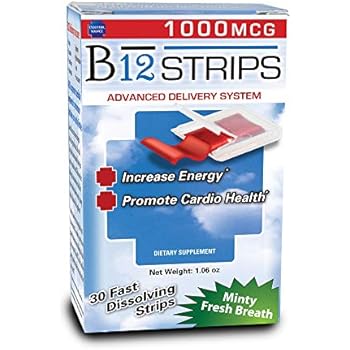 Amazon.com: Jamieson Vitamin B12 1,000 mcg fast dissolving strips, 30 ...
