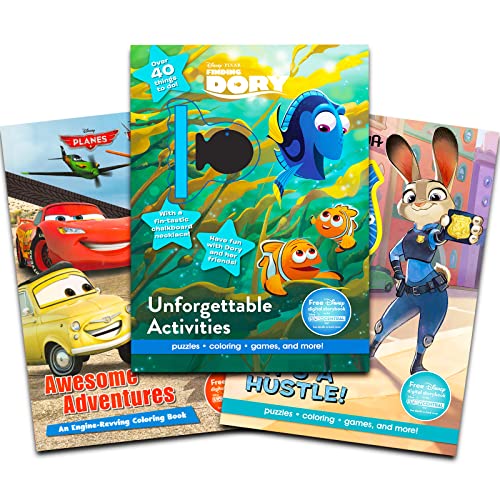 Disney Coloring Book Set for Kids - Bundle with 3 Pixar Coloring and ...