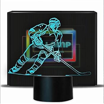 Hockey Player Night Light, Ticent Hockey 3D Lamp Lighting Lights for ...