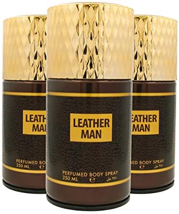 Leather MAN Body Spray 250ML, 3 piece Set by Elegant price in Saudi ...