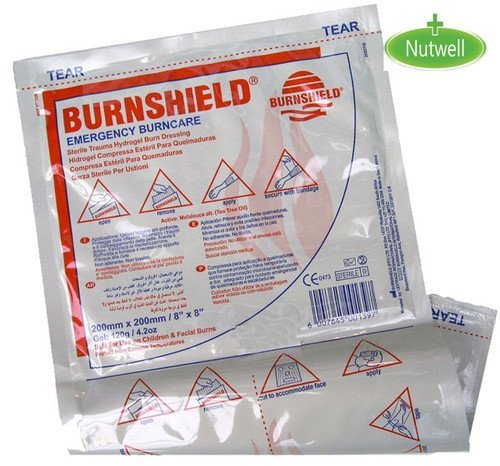 Burnshield Burn Gel Dressing 20cm x 20cm First Aid Emergency Burncare ...