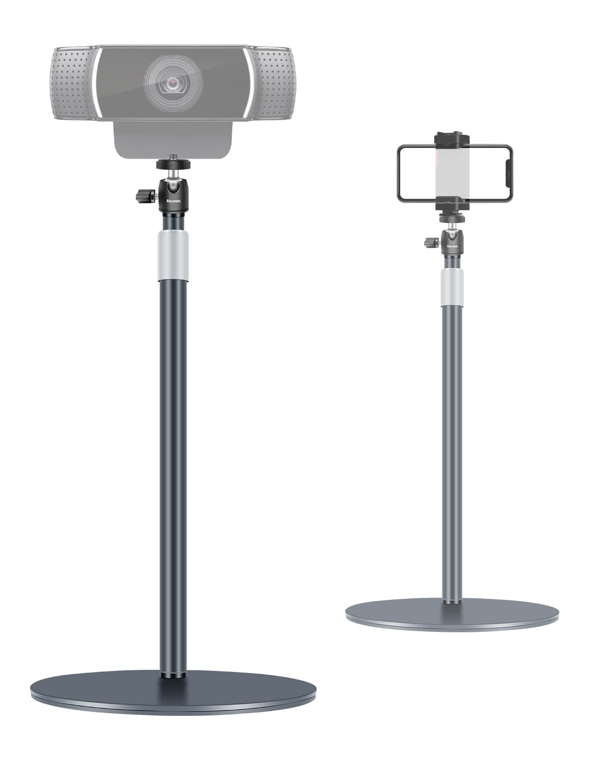 Nycetek Webcam Stand, Light Stand Tripod with 360° Rotatable Ballhead ...