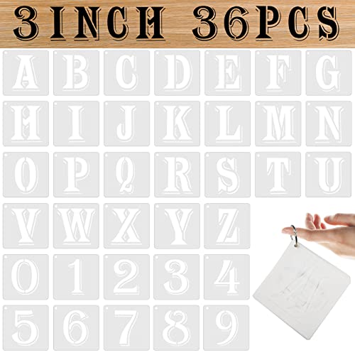 3 Inch Letter Stencils And Numbers, 36 Pcs Alphabet Stencils Reusable ...